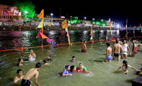 Indian Devotees Take Holi Dip River Editorial Stock Photo - Stock Image ...