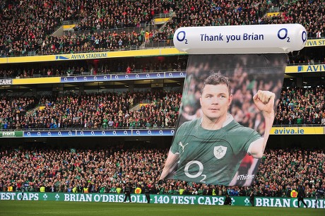 Banner Celebrates Irelands Brian Odriscoll Most Editorial Stock Photo ...