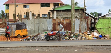Liberians Boys Run Past Stockpile Garbage Editorial Stock Photo - Stock ...