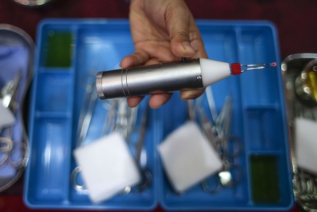 Doctor Shows Hand Cautery Laser Gun Editorial Stock Photo - Stock Image ...