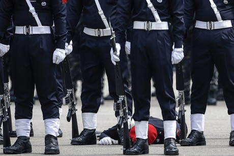 Malaysian Antiriot Police Soldier Lies On Editorial Stock Photo - Stock ...