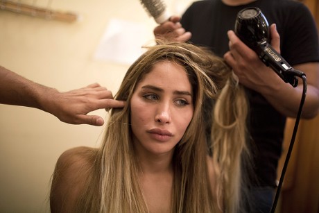 Contestants Prepare Backstage During First Miss Editorial Stock Photo ...