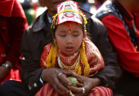 Nepalese Girl Newari Community Dressed Bride Editorial Stock Photo ...