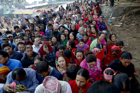Nepalese People Line Enter Sacred Matatirtha Editorial Stock Photo ...