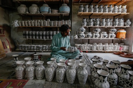 Man Works On Handmade Traditional Clay Editorial Stock Photo - Stock ...
