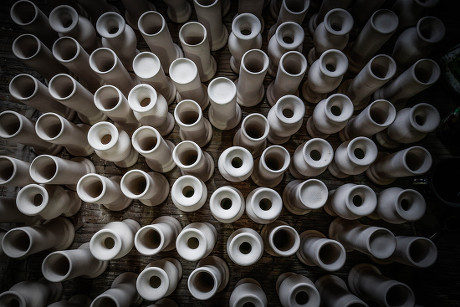 Handmade Traditional Clay Pots Put Dry Editorial Stock Photo - Stock ...