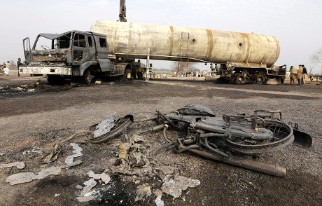 Fuel Tanker That Collided Car Seen Editorial Stock Photo - Stock Image ...