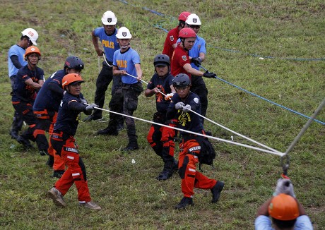 Filipino Rescuers Pull Ropes They Conduct Editorial Stock Photo - Stock ...