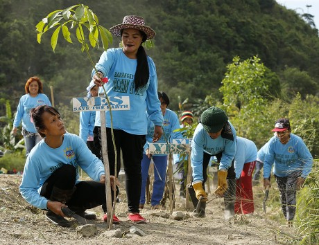 Filipino Villagers Conduct Reforestation Activity Mountains Editorial ...