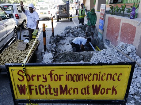 Filipino Laborers Dig Construction Site Communication Editorial Stock ...