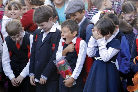 Romanian School Children Laugh Close Their Editorial Stock Photo ...