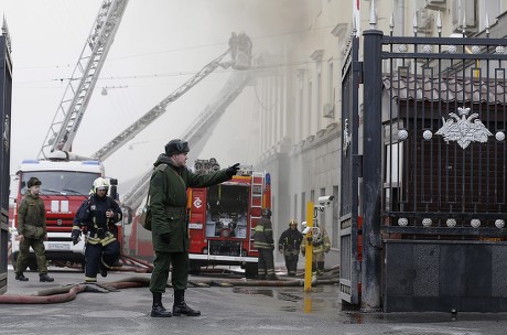 Russian Firefighters Extinguish Fire That Broke Editorial Stock Photo ...
