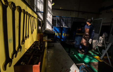Russian Worker Repairs Electric Motor Railcar Editorial Stock Photo ...