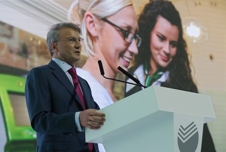 Sberbank Chief Executive Herman Gref Delivers Editorial Stock Photo ...