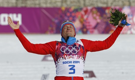 Gold Medalist Alexander Legkov Russia Celebrates Editorial Stock Photo ...