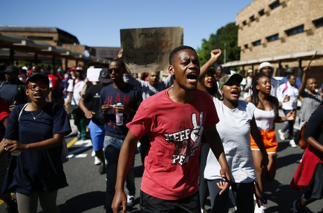 South African Students Protest On University Editorial Stock Photo ...
