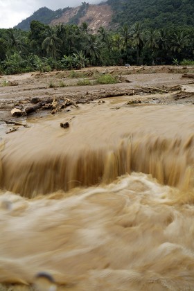 Muddy Water Flows Area Landslide Which Editorial Stock Photo - Stock ...