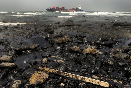 Oil Spilled Container Ship Owned By Editorial Stock Photo - Stock Image ...