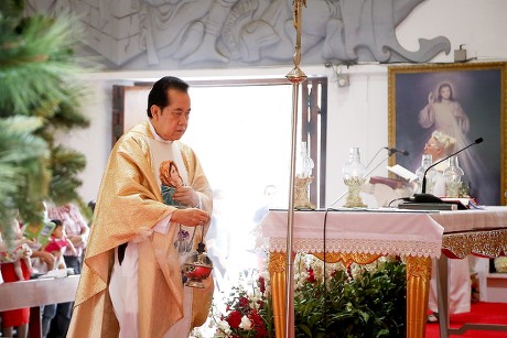 Thai Priest Begins Morning Christmas Day Editorial Stock Photo - Stock ...