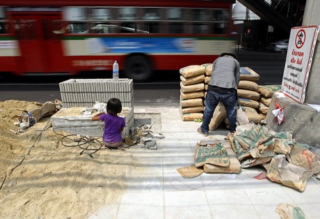 Young Girl Plays Cement Powder Her Editorial Stock Photo - Stock Image ...