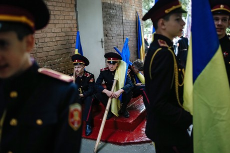 Ukrainian Cadets Cadets Lyceum Sit Ukrainian Editorial Stock Photo ...