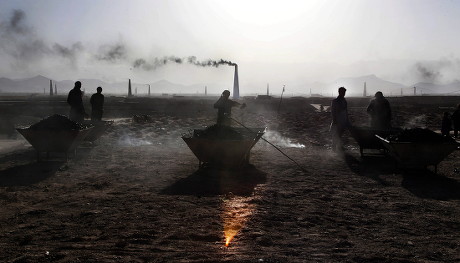 Afghan Laborers Work Brick Kiln On Editorial Stock Photo - Stock Image ...