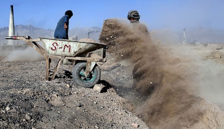Afghan Laborers Work Brick Kiln On Editorial Stock Photo - Stock Image ...