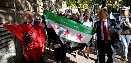 Albanian Shout Slogans They Carry Syrian Editorial Stock Photo - Stock ...