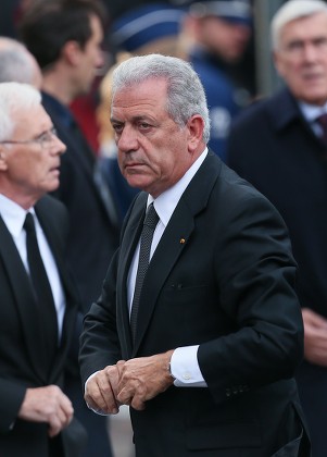 Greek Defence Minister Dimitris Avramopoulos Arrives Editorial Stock ...