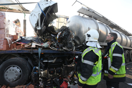 Emergency Workers Scene Multiple Vehicle Accident Editorial Stock Photo ...