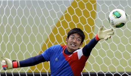 Japans Goalkeeper Shuichi Gonda During Training Editorial Stock Photo ...