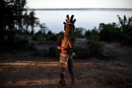 Indian Tatuyo Boy Holds Traditional Taricu Editorial Stock Photo ...