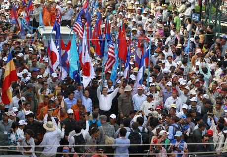Sam Rainsy C President Opposition Cambodia Editorial Stock Photo ...