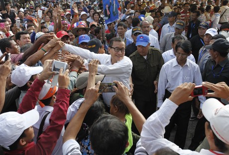 Sam Rainsy C President Opposition Cambodia Editorial Stock Photo ...