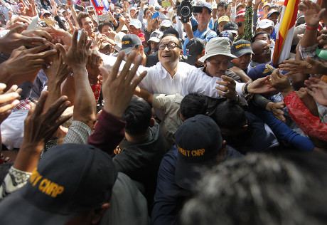 Sam Rainsy C President Opposition Cambodia Editorial Stock Photo ...