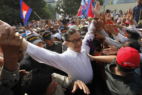 Sam Rainsy C President Opposition Cambodia Editorial Stock Photo ...
