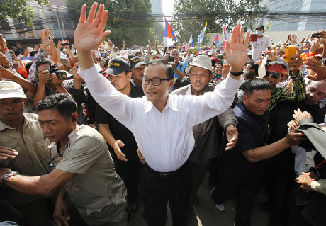 Sam Rainsy C President Opposition Cambodia Editorial Stock Photo ...