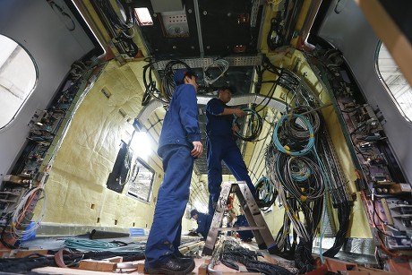 Technicians Work On Interior Cables Train Editorial Stock Photo - Stock ...