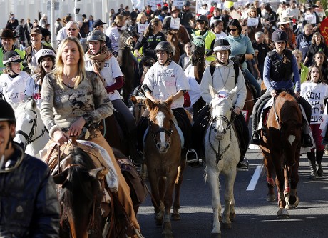 Protersters On Horses Attend Protest Against Editorial Stock Photo ...