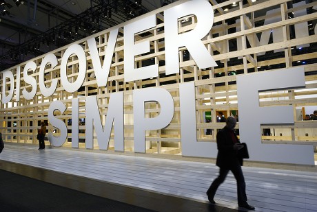 Visitors Walk Past Slogan Sap Stand Editorial Stock Photo - Stock Image ...