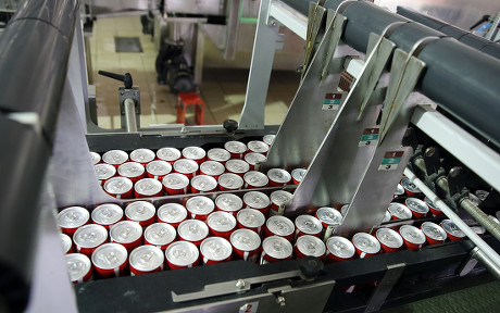 Coca Cola Cans On Line New Editorial Stock Photo - Stock Image ...