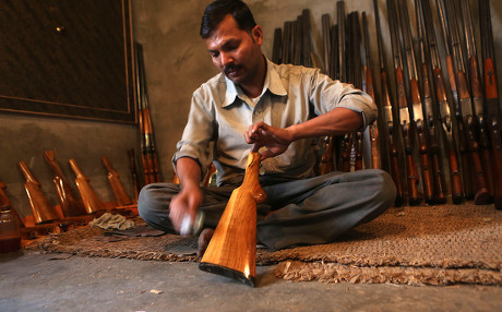 Gunsmith Works On Stock Inside Gun Editorial Stock Photo - Stock Image ...