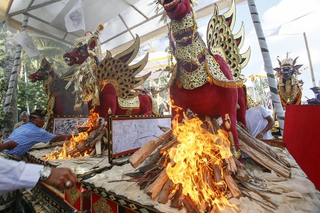 Balinese People Burn Sarcophagus Form Lion Editorial Stock Photo ...