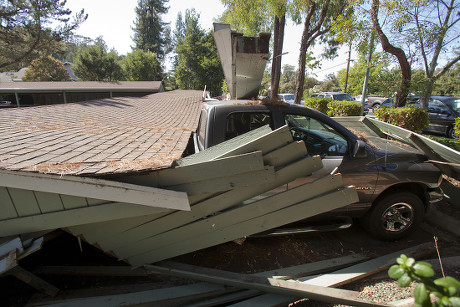 Truck Damaged Under Collapsed Carport Charter Editorial Stock Photo ...