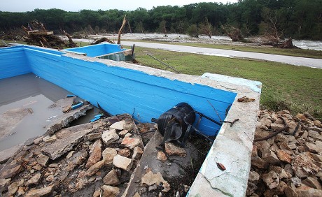 Debris Collected Destroyed Swimming Pool On Editorial Stock Photo ...
