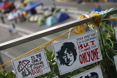 Slogans Tied On Bridge While Prodemocracy Editorial Stock Photo - Stock ...