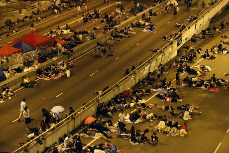Prodemocracy Protesters Sleep Outside Hong Kongs Editorial Stock Photo ...