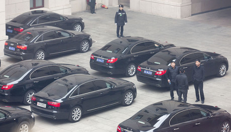 Limousines Chinese Communist Party Delegates Parked Editorial Stock ...