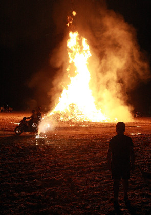 Lambradja Traditional Orthodox Easter Bonfire Lit Editorial Stock Photo ...