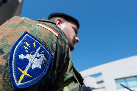 Badge Eurocorps On Shoulder German Soldier Editorial Stock Photo ...